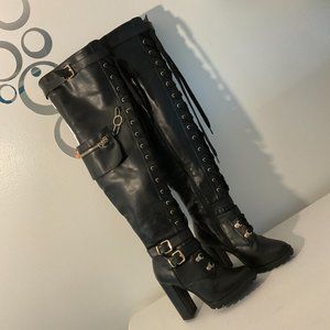 Shoes | Thigh High Elira High Block Heel Bootsnew | Poshmark